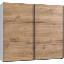 Schwebetürenschrank wimex "Level by fresh to go" Schränke Gr. B/H/T: 200 cm x 216 cm x 65 cm, 2 St., weiß (weiß, plankeneichefarben) Schranksysteme und Schrankserien