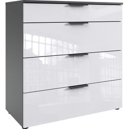 Schubkastenkommode wimex "level36 D by fresh to go" Sideboards Gr. B/H/T: 81 cm x 84 cm x 41 cm, 4, grau (korpus graphit, front lack weiß) Schubladenkommoden