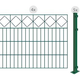 Arvotec Doppelstabmattenzaun "EASY 80 zum Aufschrauben "Karo" mit Zierleiste" Zaunelemente Gr. H/L: 80 cm x 8 m H/L: 80 cm, grün (dunkelgrün) Zaunelemente