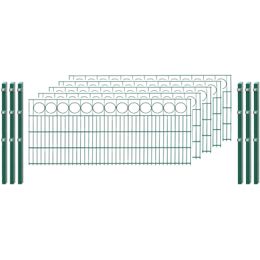 Arvotec Doppelstabmattenzaun "EXCLUSIVE 80 zum Einbetonieren "Ring" mit Zierleiste" Zaunelemente Gr. H/L: 80 cm x 10 m H/L: 80 cm, grün (dunkelgrün) Zaunelemente