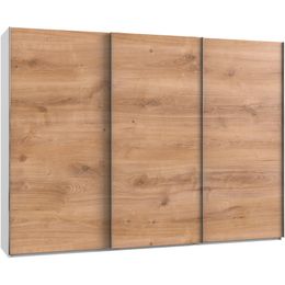 Schwebetürenschrank wimex "Level by fresh to go" Schränke Gr. B/H/T: 300 cm x 216 cm x 65 cm, 3 St., weiß (weiß, plankeneichefarben) Schranksysteme und Schrankserien