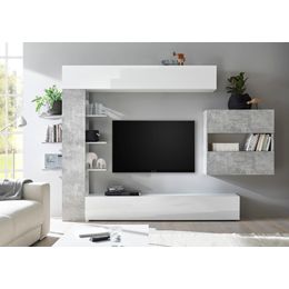 Wohnwand Inosign "Sorano" Kastenmöbel-Sets weiß (weiß matt, hochglanz lack, beton, optik) Wohnwände