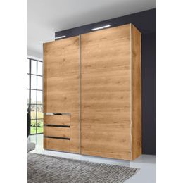 Schwebetürenschrank wimex "Level by fresh to go" Schränke Gr. B/H/T: 250 cm x 216 cm x 65 cm, 2 St., braun (plankeneichefarben) Schranksysteme und Schrankserien