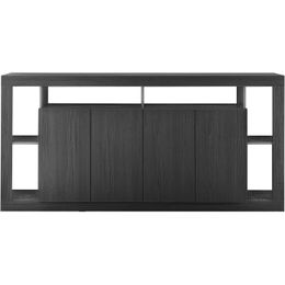 Sideboard Inosign "Rimini" Sideboards Gr. B/H/T: 210 cm x 102 cm x 42 cm, schwarz (schwarz melamin holzstruktur) Sideboards