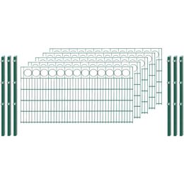 Arvotec Doppelstabmattenzaun "EXCLUSIVE 100 zum Einbetonieren "Ring" mit Zierleiste" Zaunelemente Gr. H/L: 100 cm x 10 m H/L: 100 cm, grün (dunkelgrün) Zaunelemente