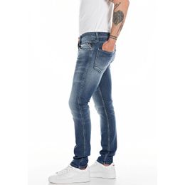 Slim-fit-Jeans Replay "ANBASS HYPERFLEX BIO" Gr. 34, Länge 30, blau (medium blue 618) Herren Jeans Slim Fit