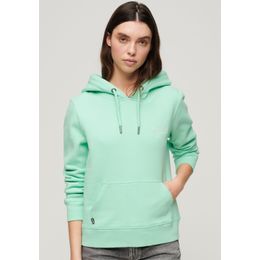 Kapuzensweatshirt Superdry "ESSENTIAL LOGO HOODIE" Gr. XS, grün (beach glass green) Damen Sweatshirts