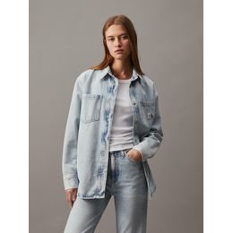 Jeanshemd Calvin Klein Jeans "DAD DENIM SHIRT" Gr. XL (42), N-Gr, blau (denim light) Damen Hemden langarm Blusen