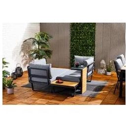 Primaster Loungeset Singapur Eukalyptus 3-teilig mit Sofa und Tisch