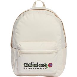 Adidas Rucksack "Flower", Reißverschluss, Logo-Print, für Damen, weiß