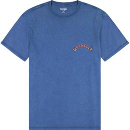 Wrangler® T-Shirt, Baumwolle, Marken-Schriftzug, für Herren, blau, M