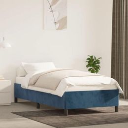 MAISONCHIC Bettgestell Einzelbett Bett für Schlafzimmer Dunkelblau 100x200 cm Samt DE31120