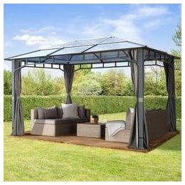 TOOLPORT Sunset 3x4 m Hardtop Gartenpavillon, inkl. 4 Seitenteile, loft grey - (300049)