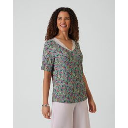 Lola Paltinger Shirt mit Blütendruck und Spitze