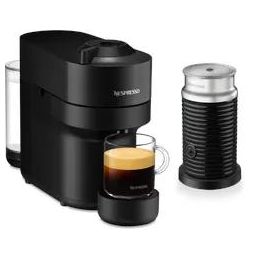 Nespresso Vertuo Pop Liquorice Black & Aeroccino 3 schwarz Vertuo Kaffeemaschine