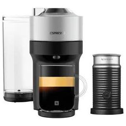 Nespresso VERTUO Pop+ Silver & Aeroccino 3 schwarz Vertuo Kaffeemaschine