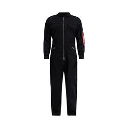 Cargohose Alpha Industries "ALPHA Men - Jumpsuits Pilot Overall" Gr. S, Normalgrößen, schwarz (black) Herren Hosen Overall Cargohosen