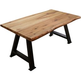 Esstisch Sit "Tops&Tables" Tische Gr. B/H/T: 185 cm x 9 cm x 95 cm, schwarz (schwarz, schwarz, natur) Esstische rechteckig