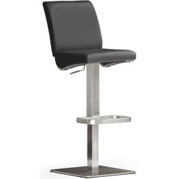 Bistrostuhl MCA furniture "BARBECOOL" Stühle Gr. B/H/T: 40 cm x 87 cm x 50 cm, Edelstahl, schwarz (schwarz, edelstahl gebürstet) Lederstühle