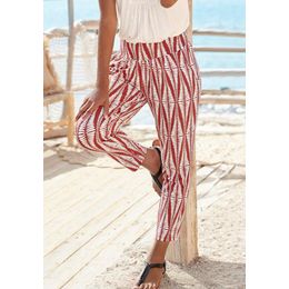 Lascana 7/8-Hose mit breitem Bündchen, leichte Sommerhose mit Taschen, Strandhose, rot