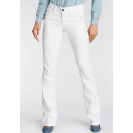 Arizona Bootcut-Jeans mit Keileinsätzen Low Waist, weiß