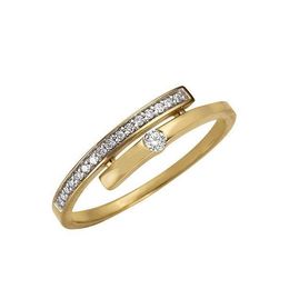 Firetti Diamantring Schmuck Geschenk Gold 333 Damenring Goldring Diamant, mit Brillanten, gelb|goldfarben|weiß