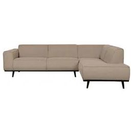 Ecksofa Woood "Statement Eckcouch" Sofas Gr. B/H/T: 274cm x 77cm x 210cm, Strukturstoff, rechts, beige H 77 cm x B 274 T 210