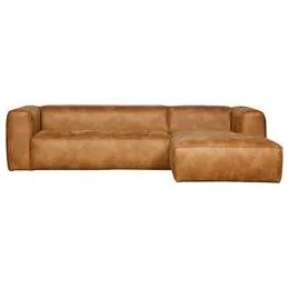 Ecksofa Woood "Bean Rechts Cognac" Sofas Gr. B/H/T: 305 cm x 73 cm x 175 cm, Ottomane rechts, braun (cognac)