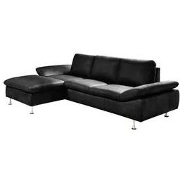 Ecksofa DELA DESIGN "Omega L-Form" Sofas Gr. B/H/T: 236cm x 78cm x 152cm, Longchair links, schwarz