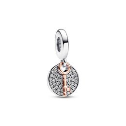 Pandora Charm-Einhänger 783236C01 Charm-Anhänger Schlüssel zum Glück Silber Roségold