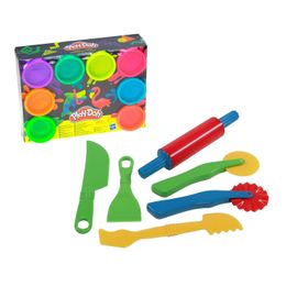 Play-Doh Knete 8er Pack Neon Farben Knete mit 6 teiligem Knetwerkzeug im Set