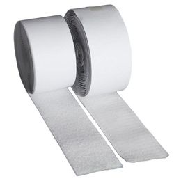 FIXMAN Klett-Klebeband Klettband weiß selbstklebend 2 Rollen Haken und Flausch