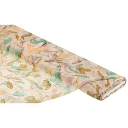 buttinette Chiffon "Blumen", natur-color