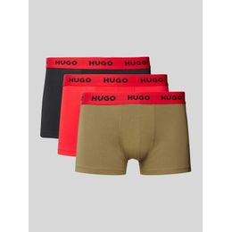 Hugo Trunks mit elastischem Logo-Bund im 3er-Pack