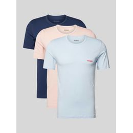 Hugo T-Shirt mit Label-Print im 3er-Pack