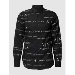 Armani Exchange Regular Fit Freizeithemd mit Allover-Label-Print