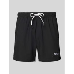 BOSS Badehose mit Label-Stitching