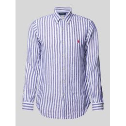 Polo Ralph Lauren Custom Fit Leinenhemd mit Streifenmuster
