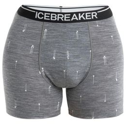 Icebreaker - Merino Anatomica Boxers Palm Trail AOP - Merinounterwäsche Gr S grau