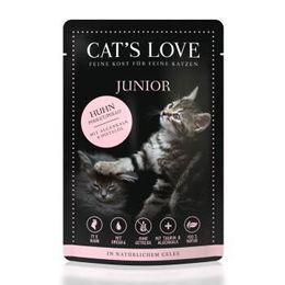 CAT'S LOVE Junior 12x85g Huhn mit Algenkalk & Distelöl