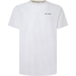 Pepe Jeans T-Shirt, Rundhals-Ausschnitt, Logo-Print, für Herren, weiß, L