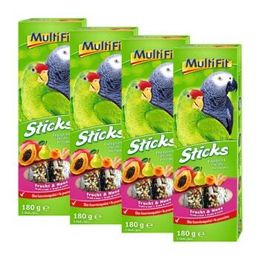 MultiFit Papagei Sticks 4x2er Frucht & Nuss