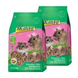 MultiFit Nagerfutter für Maus, Rennmaus und Zwerghamster 2x2,5 kg