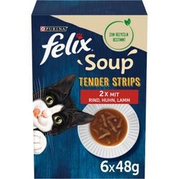 FELIX Soup Tender Strips Suppe 6x48g Rind, Huhn, Lamm