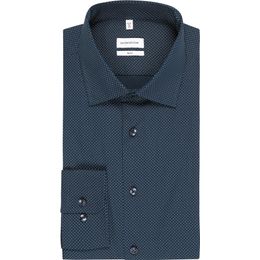 Seidensticker Businesshemd, Slim-Fit, Minimal-Print, für Herren, blau, 39