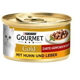 GOURMET Gold Zarte Häppchen 12x85g Huhn & Leber