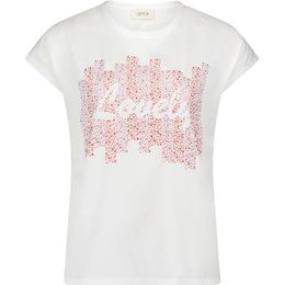 Cartoon T-Shirt, Print-Motiv, Baumwolle. für Damen, weiß, 38