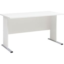 Schreibtisch Schildmeyer "Serie 200" Tische Gr. B/T: 140 cm x 65 cm, weiß (weiß, weiß, silber, weiß) Schreibtische