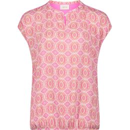 Cartoon Shirt, Schlüsselloch-Ausschnitt, Kappärmel, für Damen, pink, 42