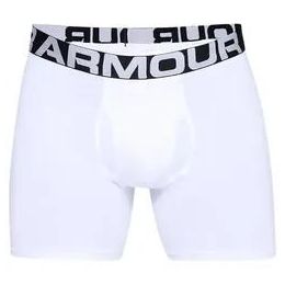 Herren Boxer Shorts Under Armour Charged Cotton 6in 3 Pack-WHT S - Weiß - S